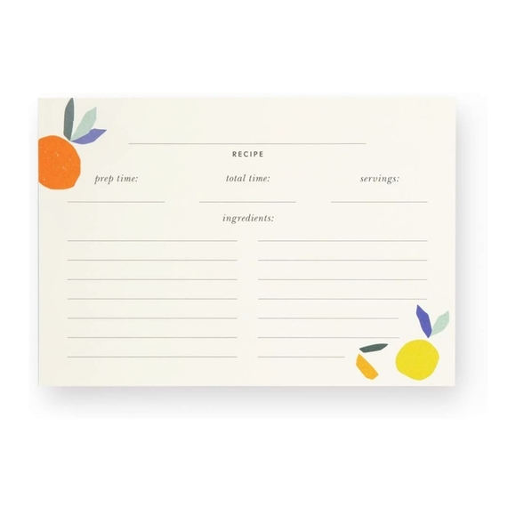 kate spade | Other | Kate Spade Citrus Twist Recipe Cards 4 Cards ...